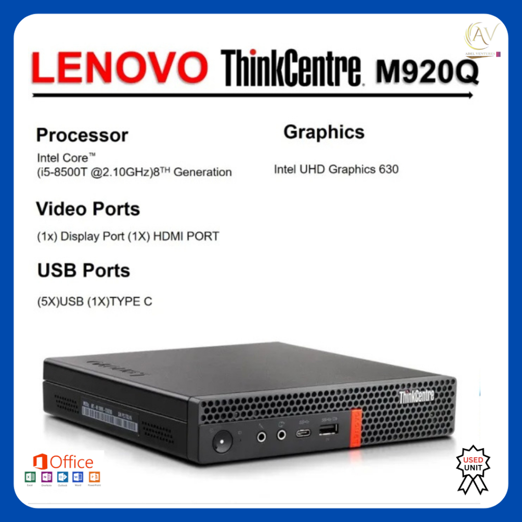 Lenovo ThinkCentre M920q Tiny Desktop Intel CORE i5-8500T(8TH GEN)2 ...