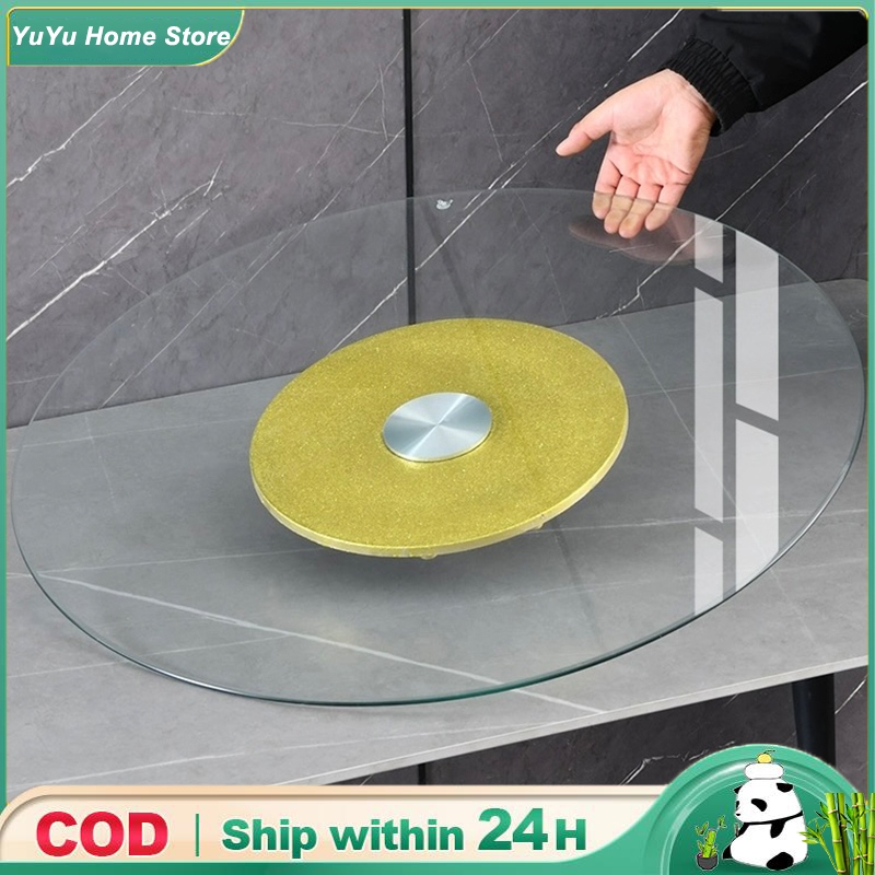 Dining table glass turntable tempered glass dining table turntable with ...
