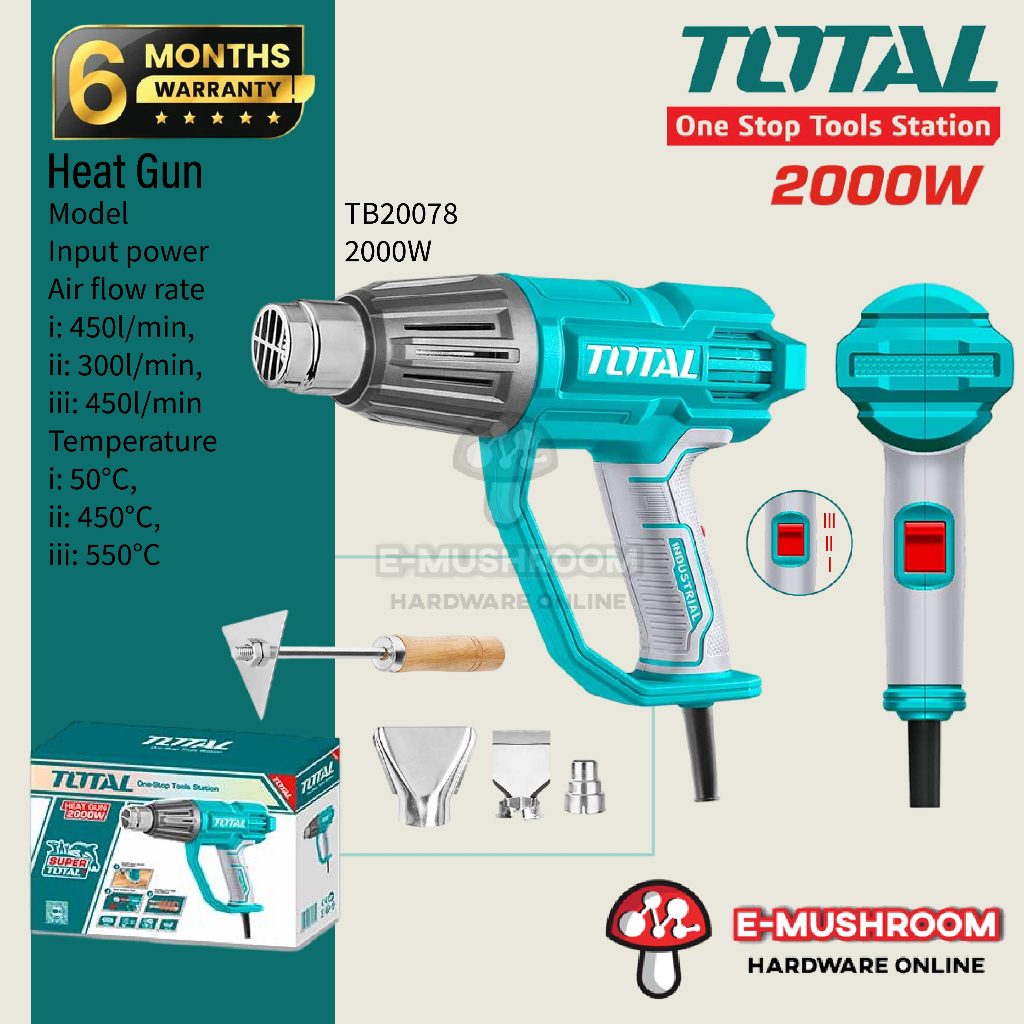 Total TB20078 Heat Gun 2000W | Shopee Malaysia