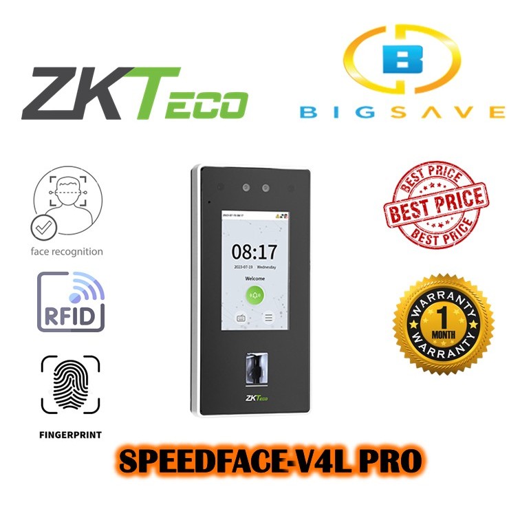 ZKTECO SPEEDFACE-V4L PRO/ID / SPEEDFACE-V4L PRO/MF LINUX-BASED HYBRID-BIOMETRIC ACCESS CONTROL ...