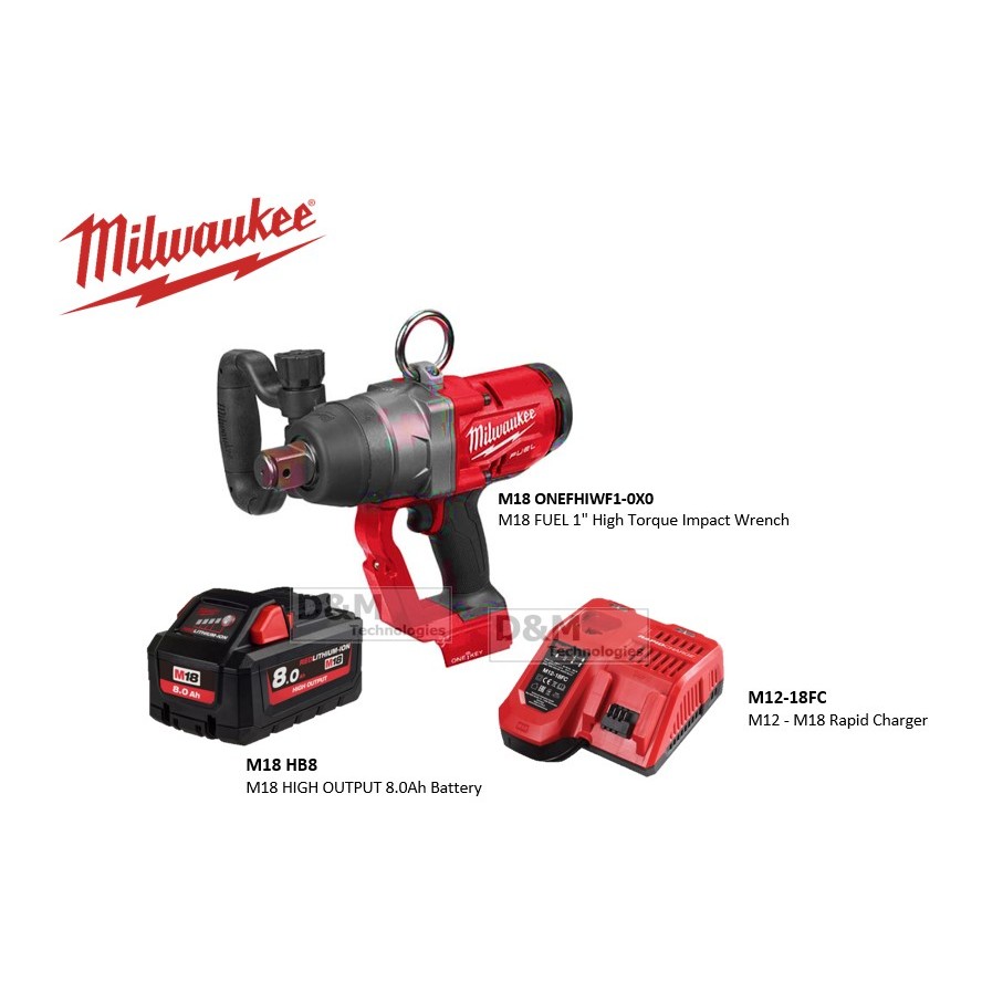 Milwaukee M18 Fuel 1" ONE-KEY 2400Nm High Torque Impact Wrench with M18 ...