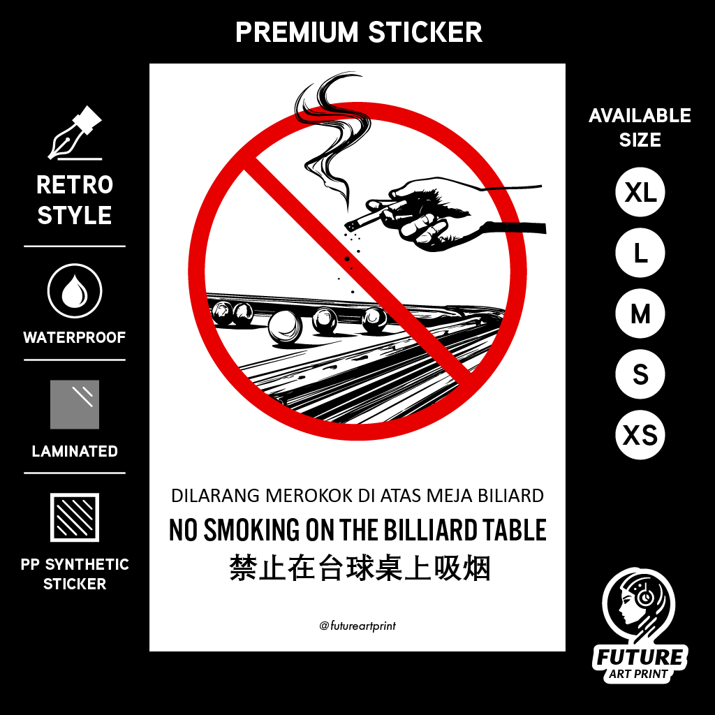 No Smoking Billiard Table. Dilarang Merokok Atas Meja Biliard ...