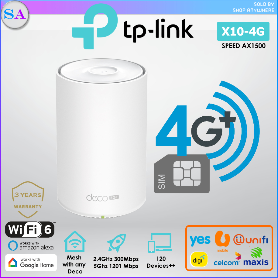 TP-Link Deco X10-4G AX1500 Home Mesh Gigabit Home Wireless 4G X10 WiFi 6 Router | Shopee Malaysia