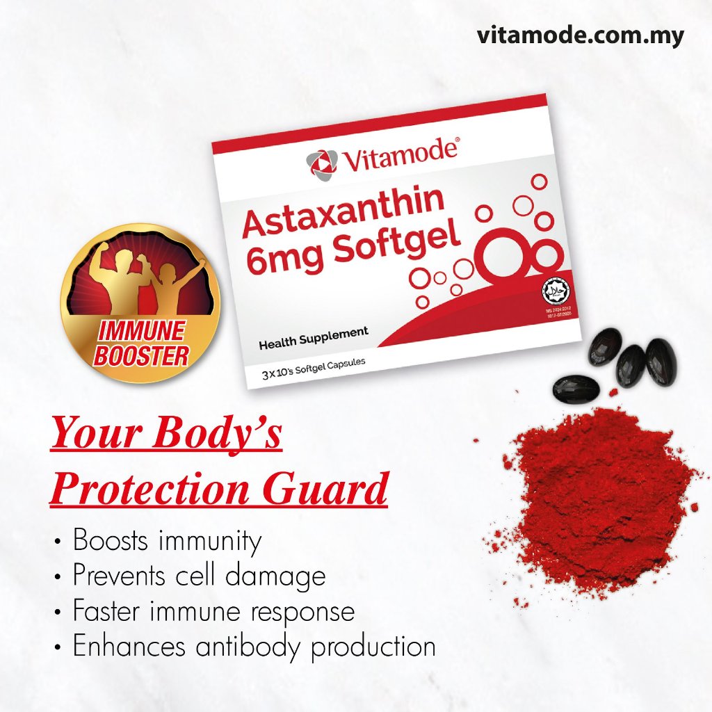 VITAMODE astaxanthin astaxantin 6mg softgel haematococcus pluvialis ...
