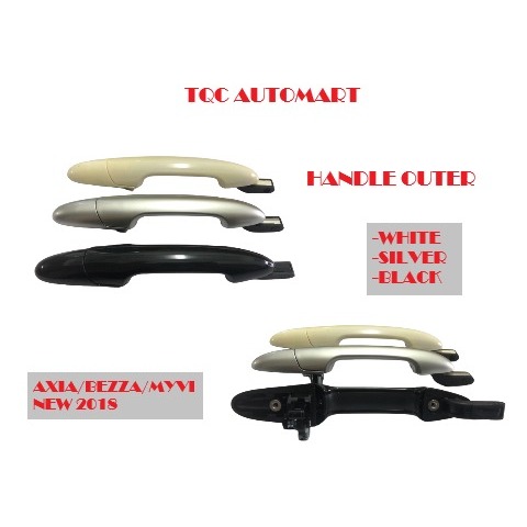 PERODUA AXIA /BEZZA/ MYVI NEW 2018 HANDLE OUTER DOOR HANDLE BLACK/WHITE ...