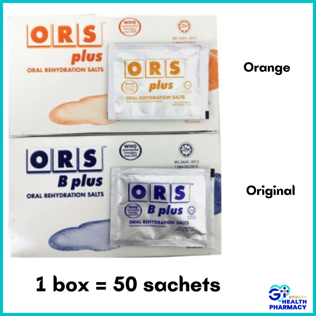 ORS Oral Rehydration Salts (orange/natural) 1 box 50 sachets (exp: 2026 ...