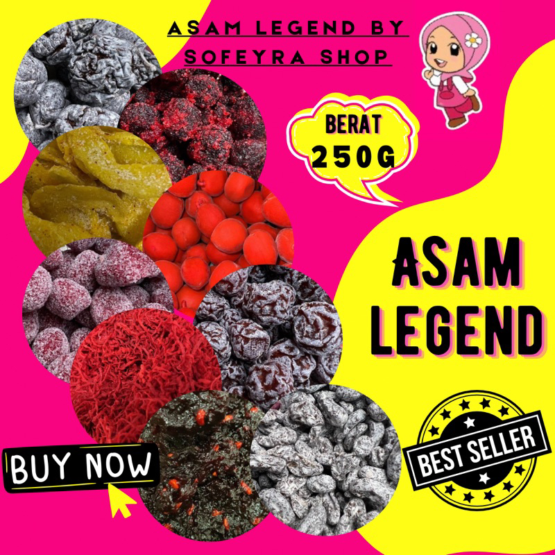 250g [HALAL] Pelbagai jenis asam MANIS / MASAM / MASIN (PLASTIK ...