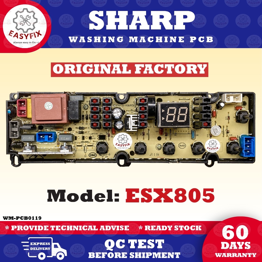 (ORIGINAL FACTORY) ESX805 / ESX905 SHARP WASHING MACHINE PCB BOARD ...