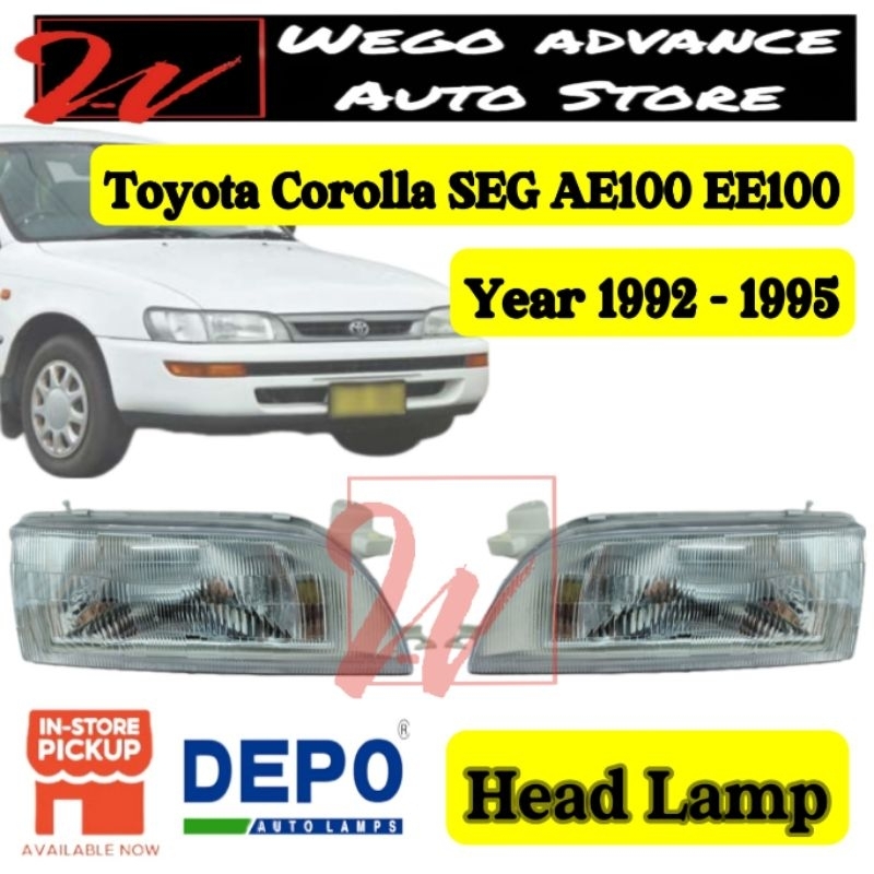 Toyota Corolla AE100 AE101 EE100 EE101 SEG Headlights Lamp 1992 - 1995 ...
