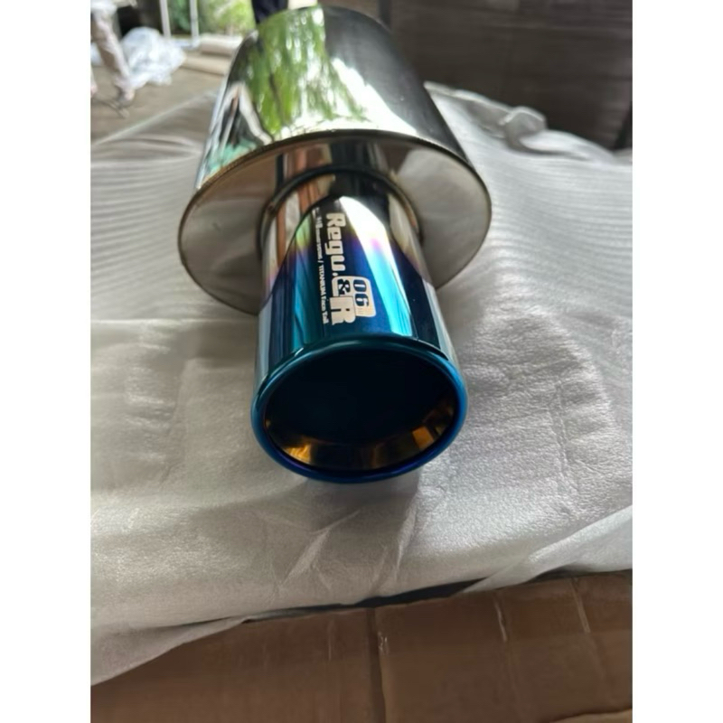 Regu 06 sflow stainless steel muffler titanium blue tip universal sflow ...