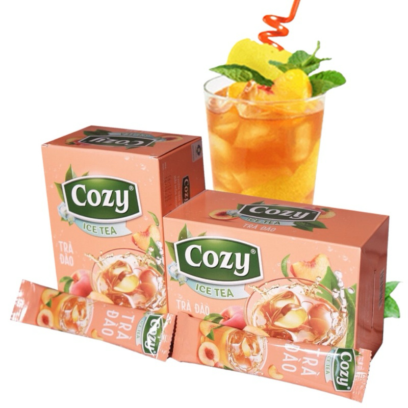 Cozy Ice Tea peach flavor box 240g (16 packs x 15g) - Trà Cozy Ice Tea ...