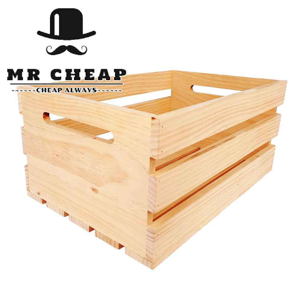 [NEW] Pine Wood Crate With Handle Hole / Storage Box / Storage Crate ...