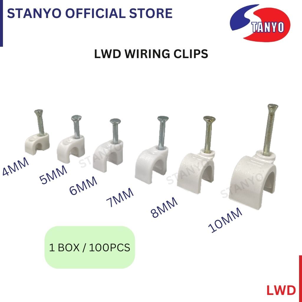 [100PCS]PVC PAKU KLIP / LWD CABLE CLIP CONCRETE NAILS CLIP / CABLE ...