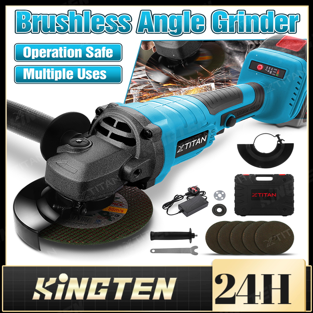 KINGTEN® Cordless brushless rechargeable angle grinder Makita interface grinder polisher multi ...