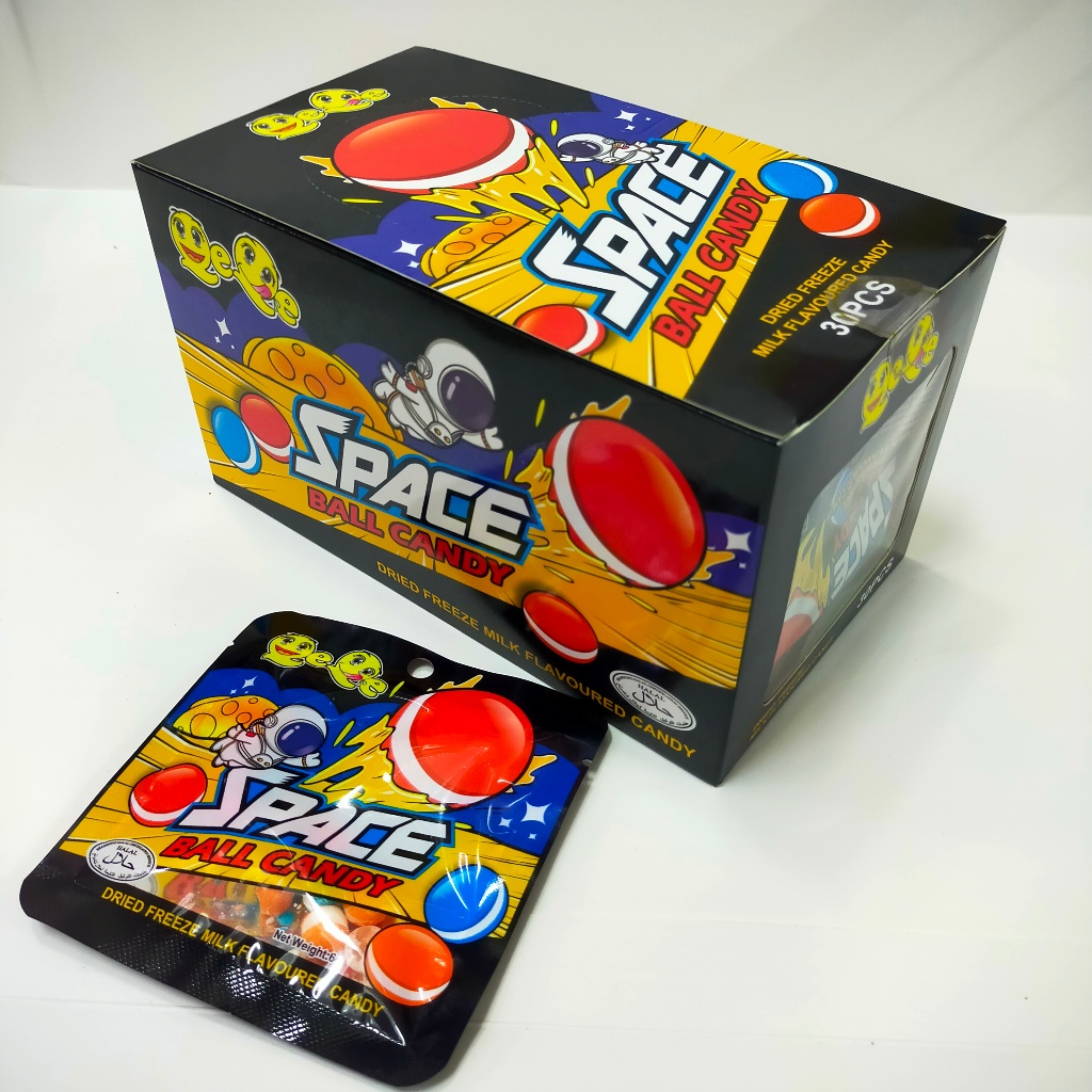 QeQe Space Ball Candy Dried Freeze Milk Flavoured Candy | Shopee Malaysia