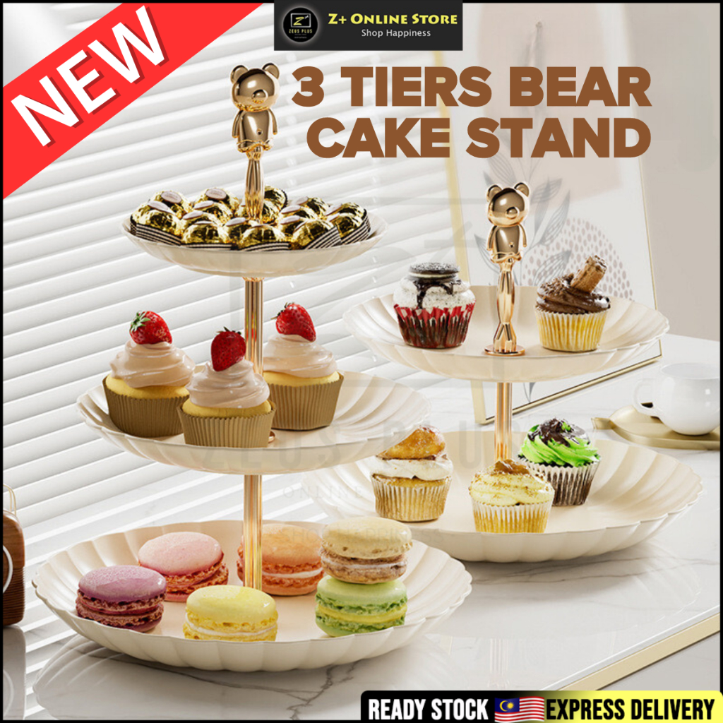 ZPLUS 3 Tiers High Tea Dessert Kuih Raya Cake Stand Fruit Plate Tray ...