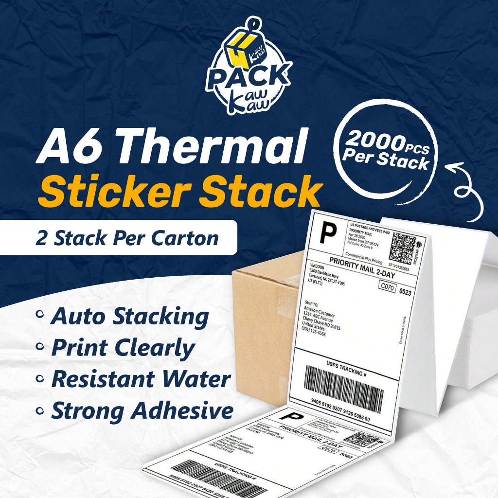 1 Carton 2000pcs King Thermal Sticker A6 Paper Roll Fold Stack Airway ...