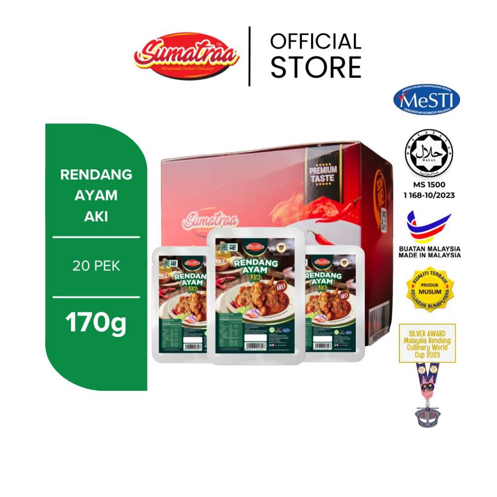 [Set Family 20 Packs] Rendang Ayam Aki Sumatraa 170g Tradisional ...