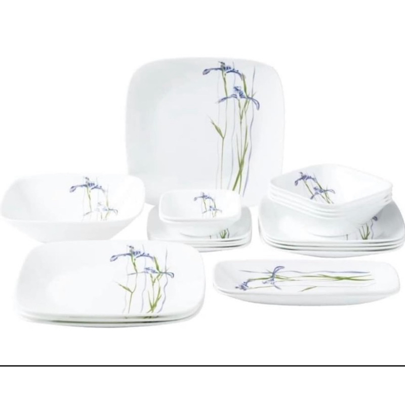 Original corelle shadow Iris 21 pcs set 4 org makan | Shopee Malaysia