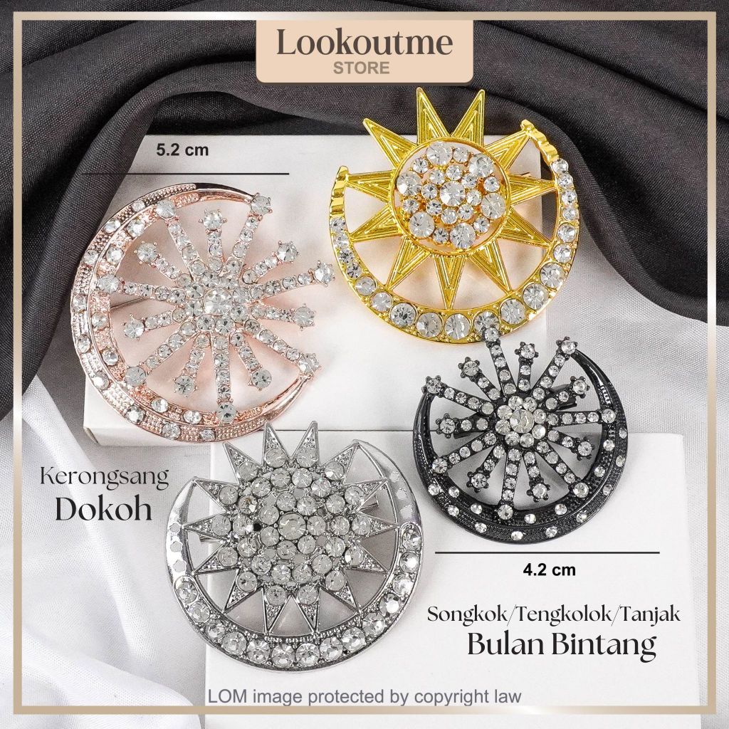 Dokoh Songkok Tanjak Tengkolok 1Pc Single Bulan Bintang Kerongsang ...