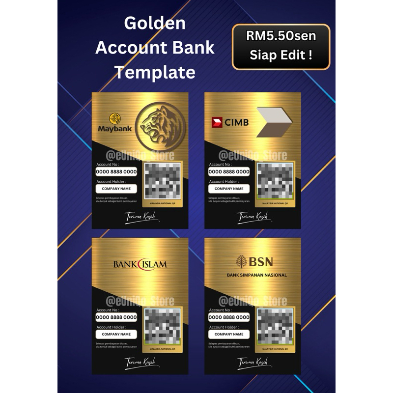 GOLDEN PREMIUM ACCOUNT BANK TEMPLATE/HOLDER/AKAUN PERNIAGAAN TEMPLATE ...