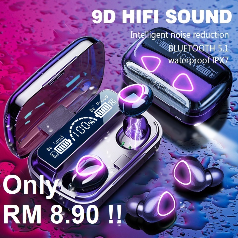 Smart TWS Bluetooth Earphone 9D Sound Bluetooth 5.0 Wireless Earbuds ...