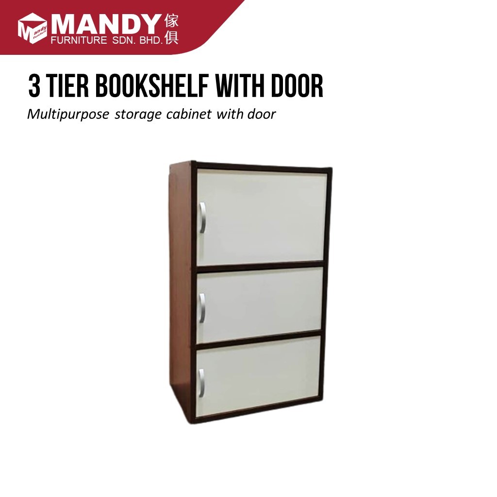 [Ready Stock] Color Box Bookshelf with door Kabinet Buku Storage ...