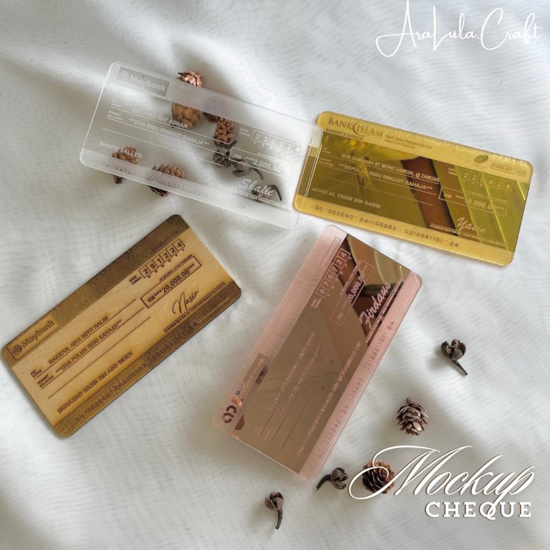 Mockup Cheque Cek Hantaran Acrylic | Shopee Malaysia