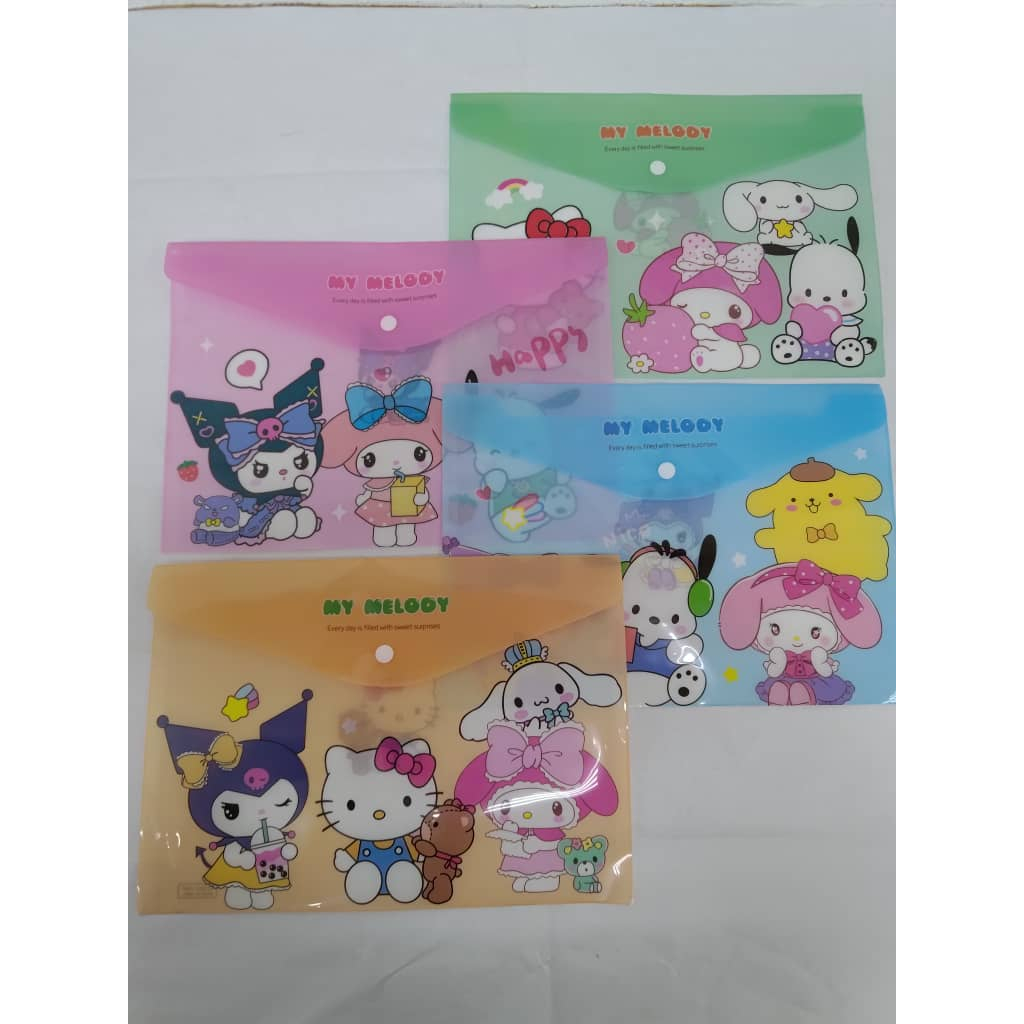 A4 Fancy Sanrio Landscape Button File | Shopee Malaysia