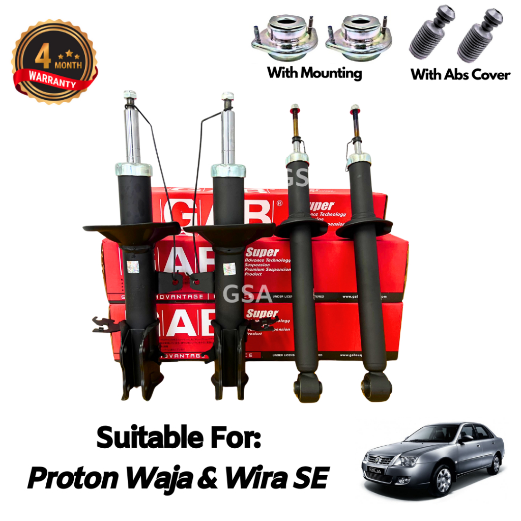 GAB Proton Waja & Wira SE Front (Depan) & Rear (Belakang) Gas Shock Absorber With Boot ...
