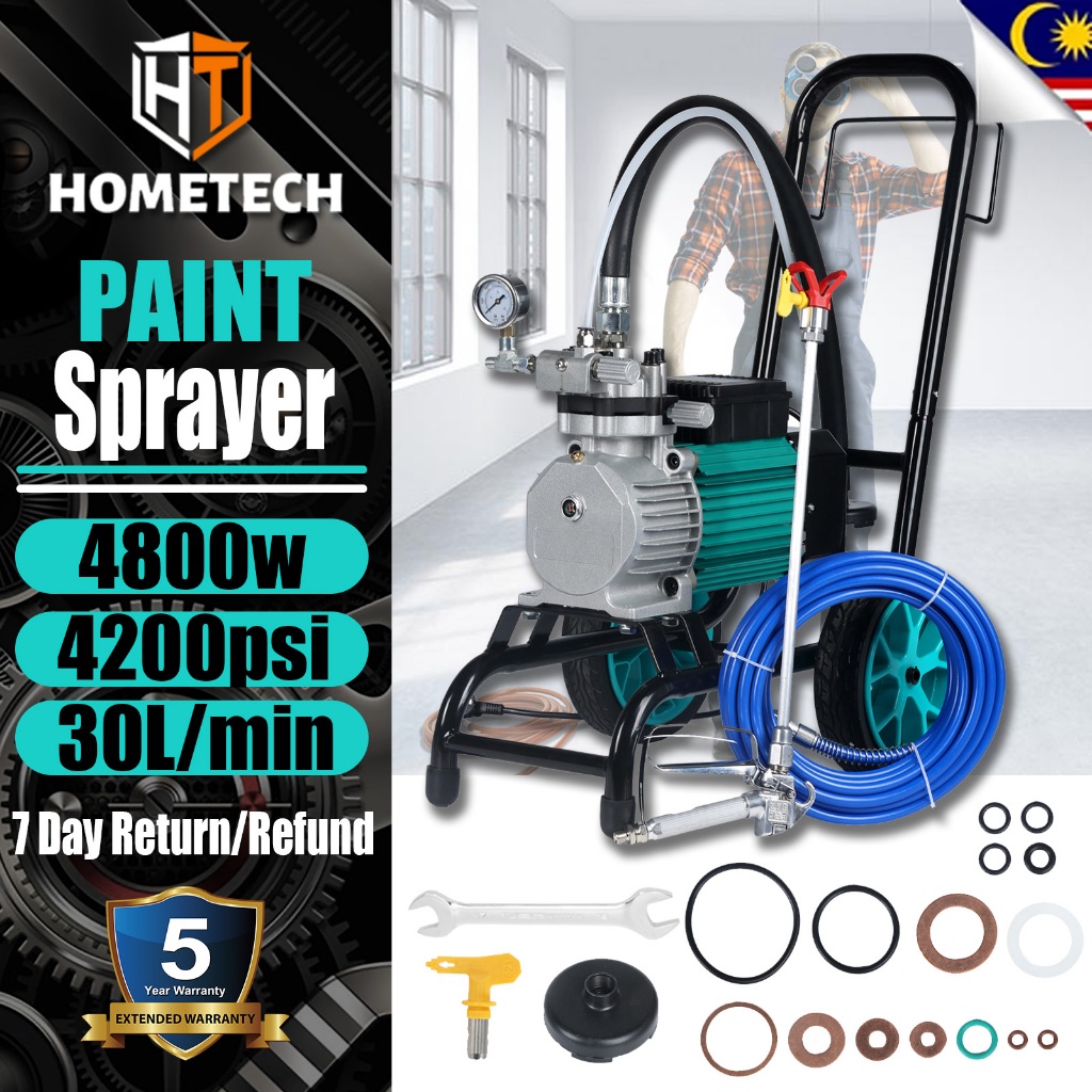 🔥5-Year Warranty🔥4800W Electric High Pressure Airless Sprayer 3300PSI ...