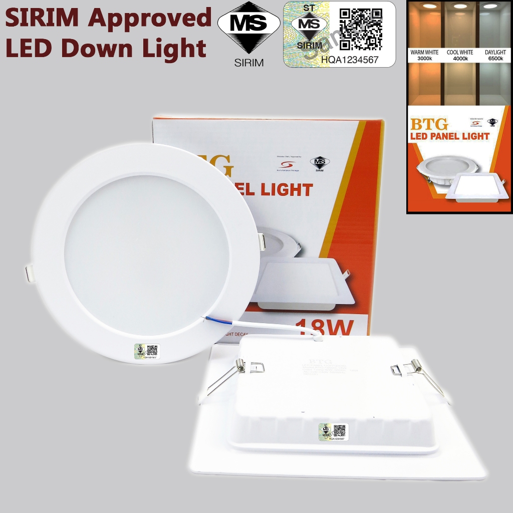 3H Lampu Siling Downlight LED (4 inci 12W)/(6 inci 18W) [Recessed] For ...