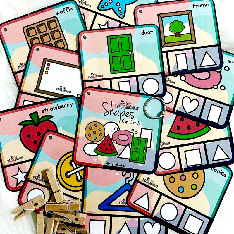 Shapes Clip Cards (with pegs) | Shopee Malaysia