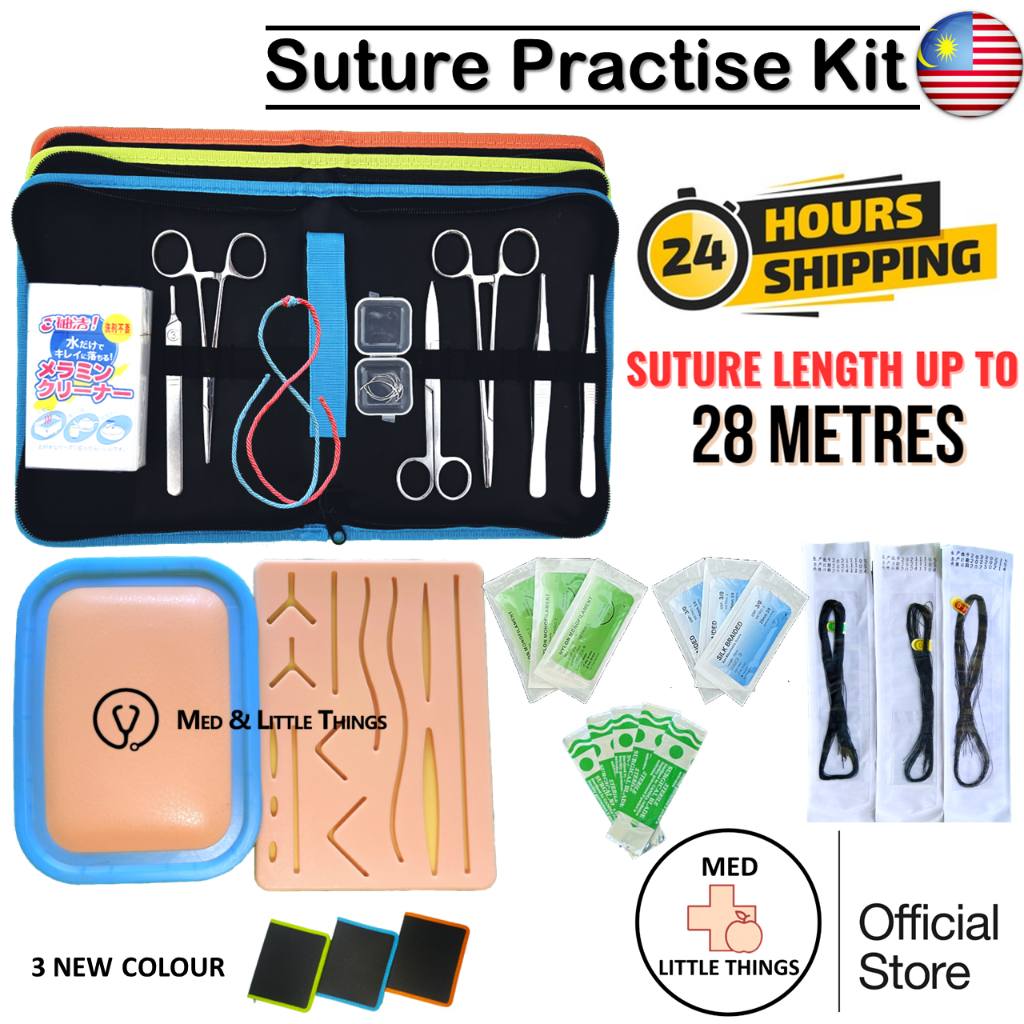 Complete Surgical Practice Kit 20-in-1 Premium Medical Suture Set Suture Kit Suturing Practise ...