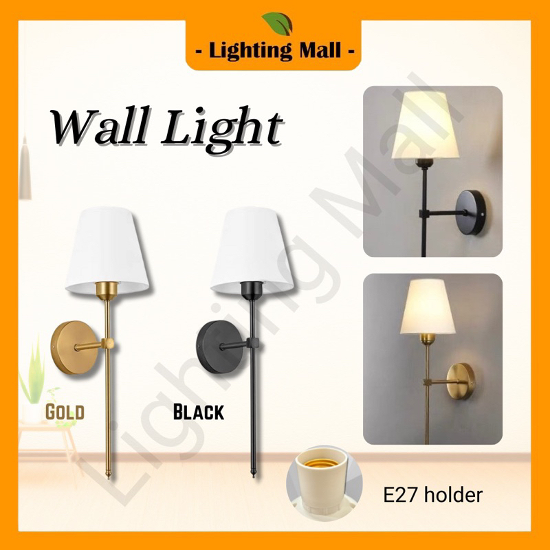 Wall Light With Lamp shade Gold & Black Colour | Shopee Malaysia