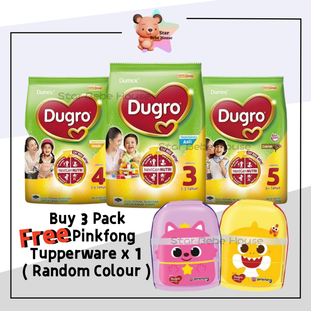 DUMEX Dugro 3/4/5 Asli/Madu/Coklat (850G)(Buy 3 Pack Free PinkFong ...