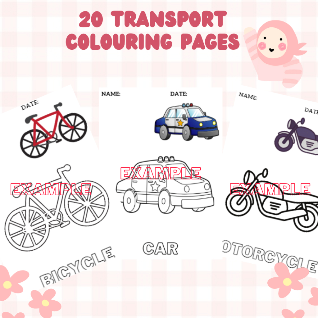 [PDF/SOFTCOPY] 20 Transport Coloring Pages For Kids Adult Coloring ...