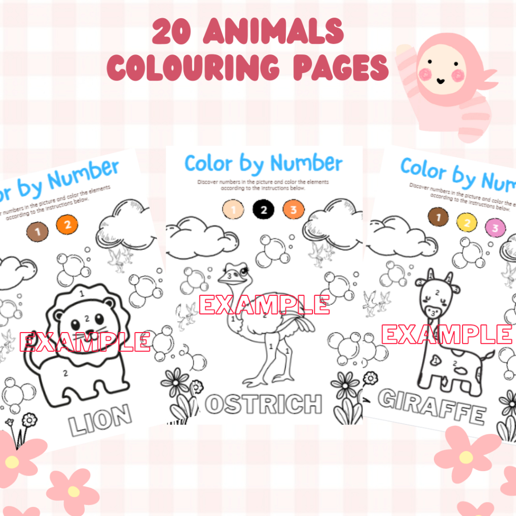 [PDF/SOFTCOPY] 20 Animals Number Coloring Pages For Kids Adult Coloring ...