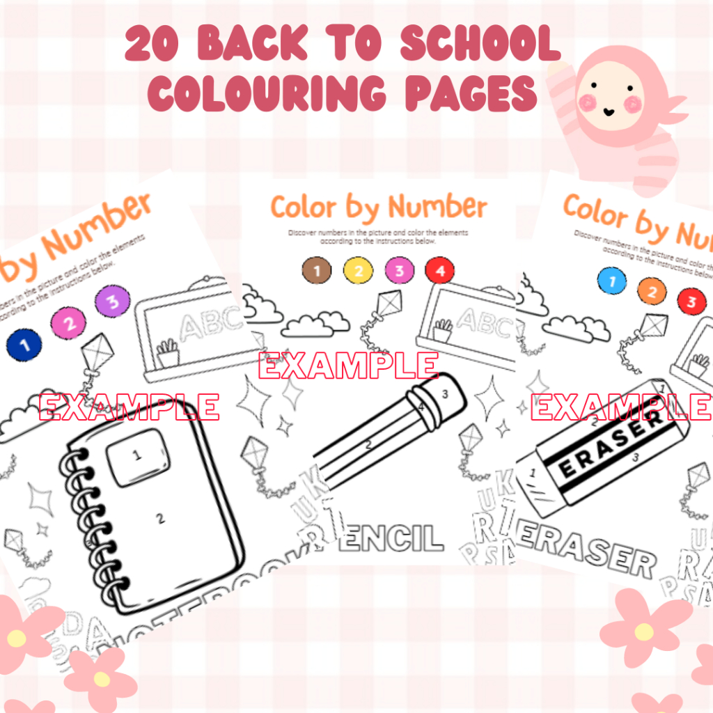 [PDF/SOFTCOPY] 20 Back To School Number Coloring Pages For Kids Adult ...
