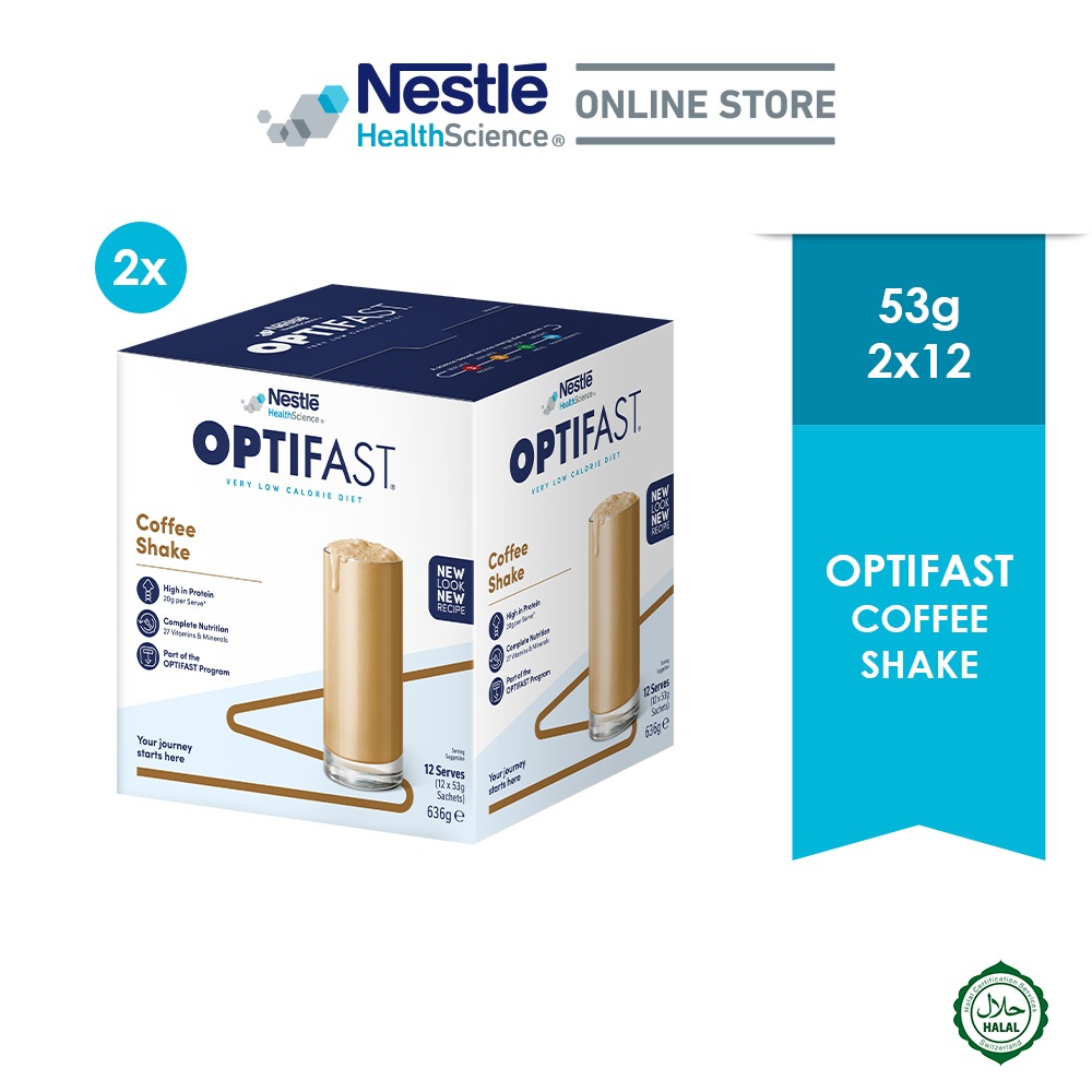 NESTLE OPTIFAST MILK SHAKE COFFEE, Weight Lost Meal Replacement 12x53g ...