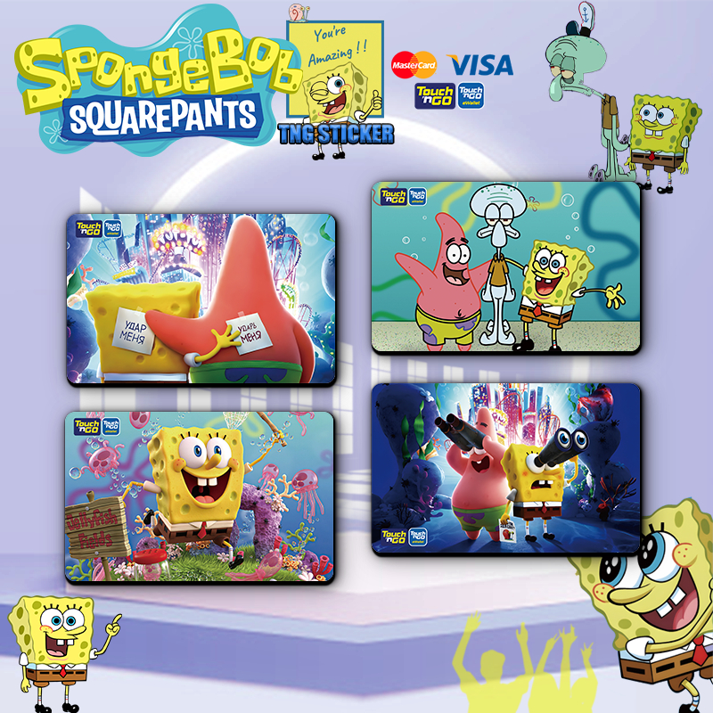 SpongeBob TNG Pelekat - Tng Touch N Go/Bank kad pelekat pelindung (Beli 4 Percuma 1)(TNG Sticker ...