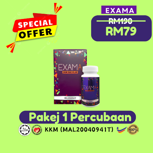 PAKEJ 1 (SET TRIAL) >100% ORIGINAL EXAMA HQ (VITAMIN MINDA TINGKATKAN IQ ANAK) | Shopee Malaysia