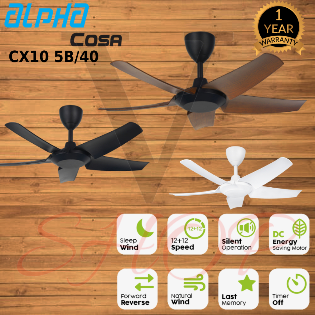 ALPHA 40" 56" CX10 5B 56/40 DC MOTOR 5 BLADE 12 SPEED CEILING FAN WITH ...