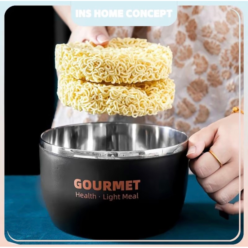 Stainless Steel Gourmet Noodles Bowl Instant Noodles Lunch Box Bowls ...