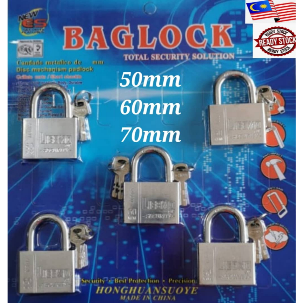 5Pcs Top Security Padlocks Pad Lock Master Key Door Lock Pintu Kunci ...