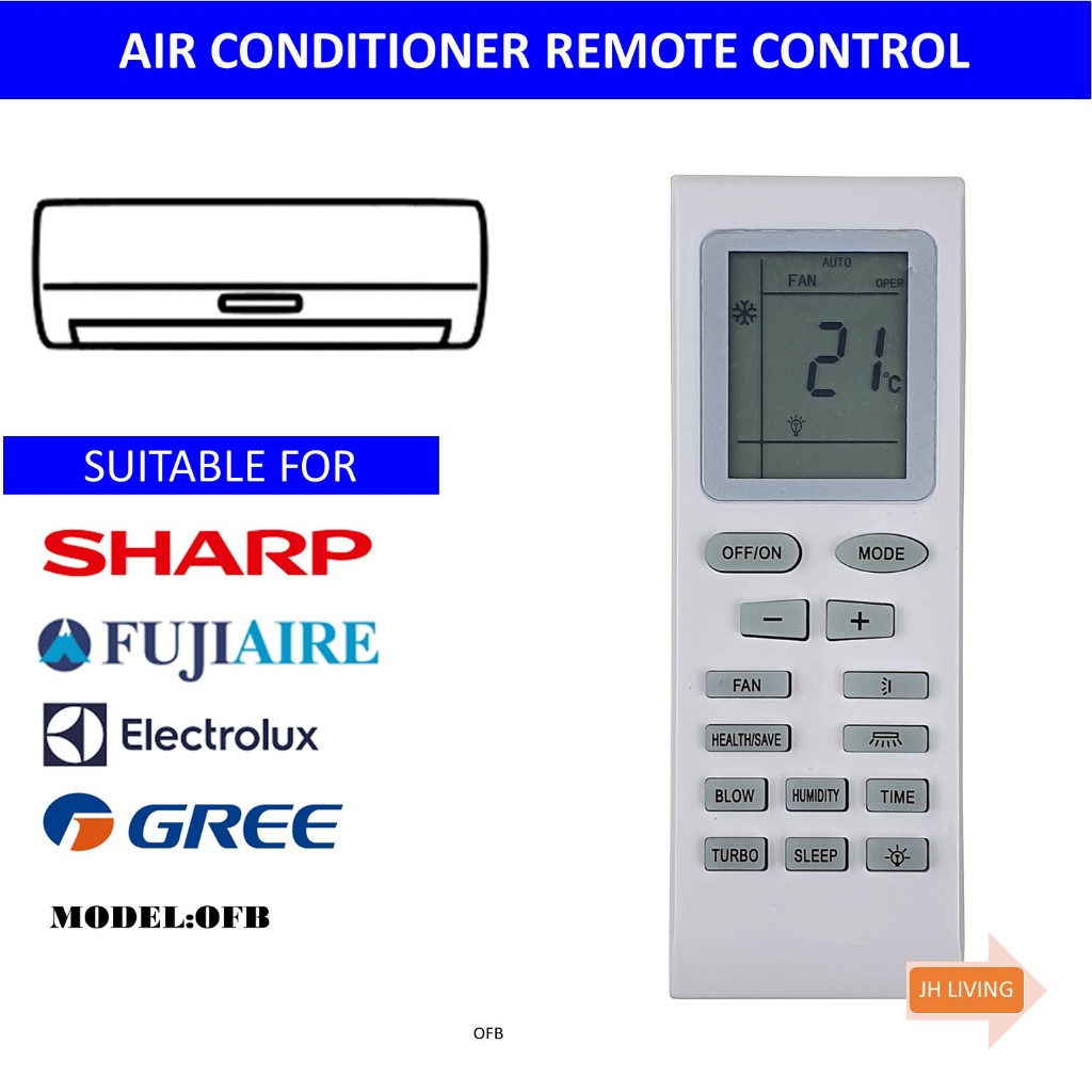 Gree Sharp 1HP Air Cond Air Conditioner Remote Control(OFB) | Shopee ...