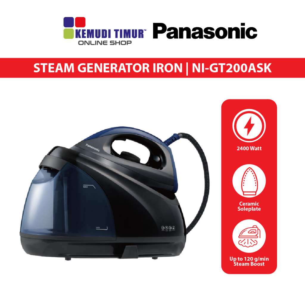 PANASONIC STEAM GENERATOR IRON 2400W CERAMIC SOLETAPE | NI-GT200ASK ...