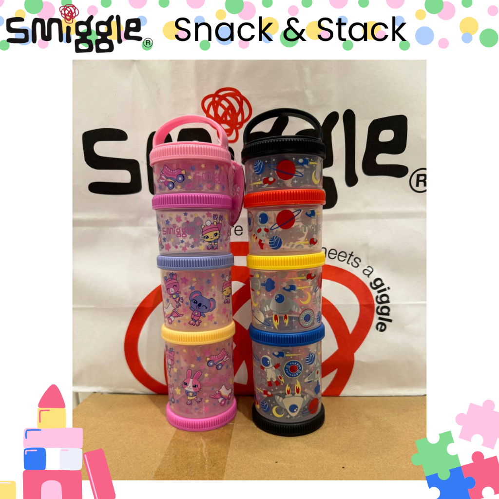 🆕 💯 Original Smiggle Let's Play Black Rocket & Movin Pink Kitty Snack N ...