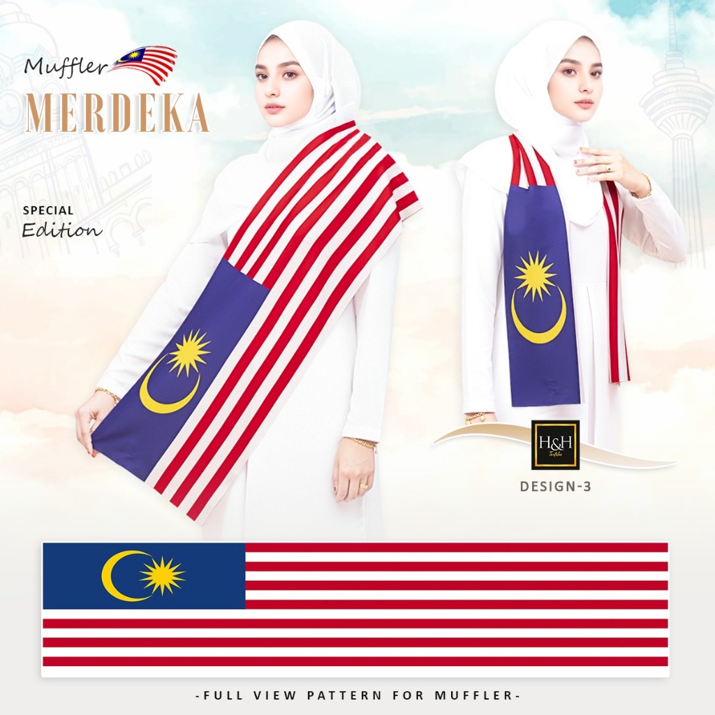 🎀Merdeka 2025 Viral 🎀 Stylish Muffler Scarf Merdeka for women by H&H ...