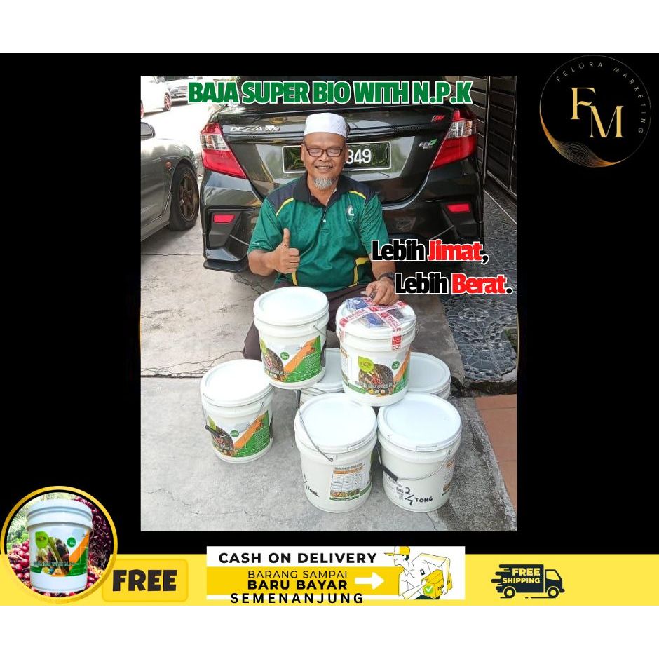 PAKEJ SILVER 3 TONG BAJA SUPER BIO WITH NPK- 10 KG (Baja Sawit, Buah ...